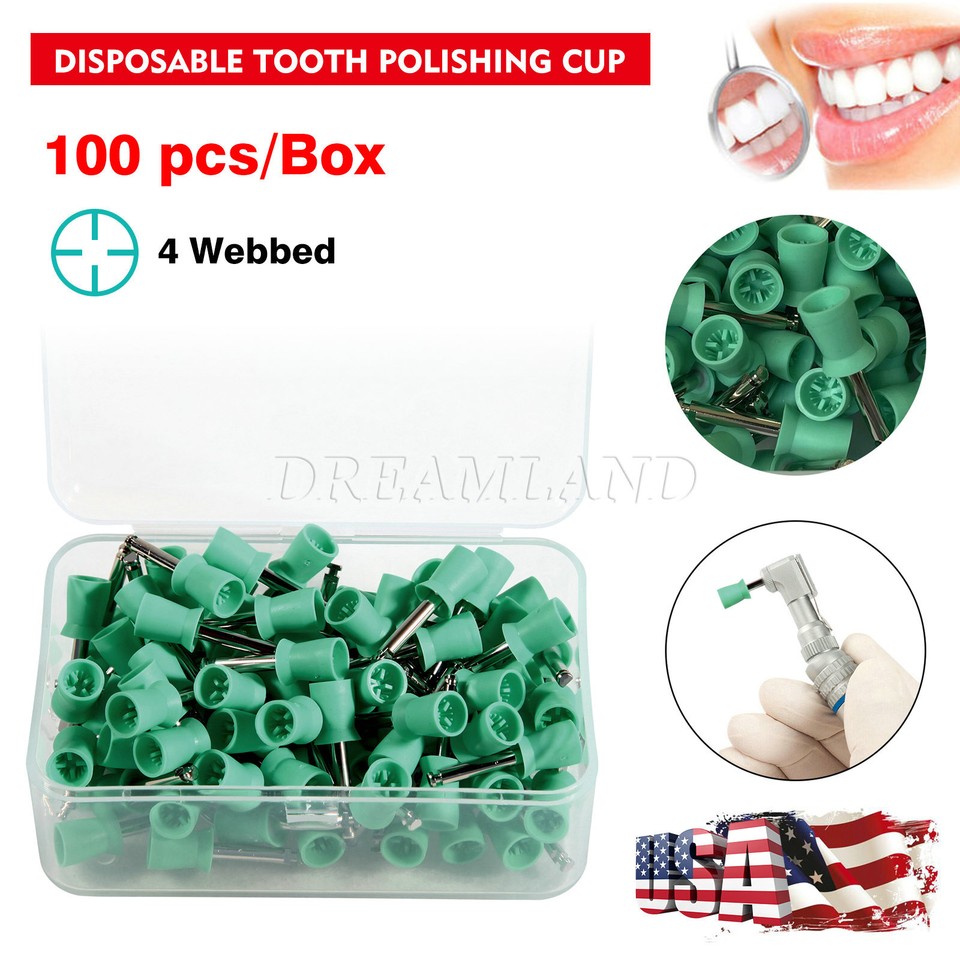 100Pcs Dental Rubber Prophy Teeth Polish Polishing Cups Latch Type ...