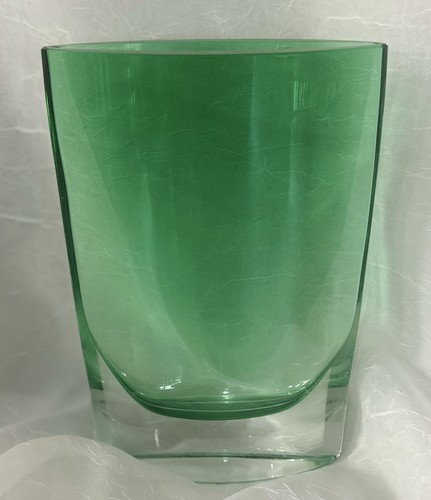 LSA International Green Ovoid Oval Vase - Mouth Blown Modern Art Glass ...