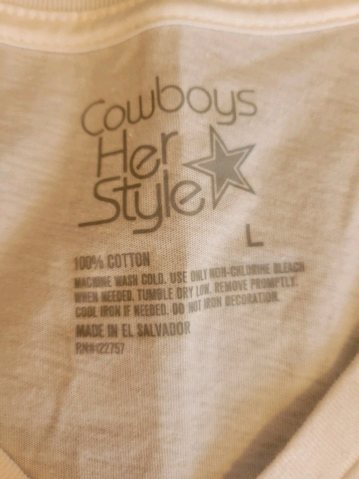 Authentic Dallas Cowboys t shirt Womens / White/ Foil / Short Sleeve ...