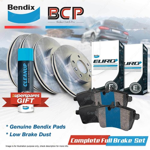 F + R BCP Disc Rotors Bendix Brake Pads for Volkswagen Arteon 3H Tiguan ...