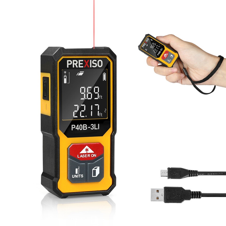 PREXISO Mini Laser Measurement Tool 135Ft Rechargeable Laser Distance ...