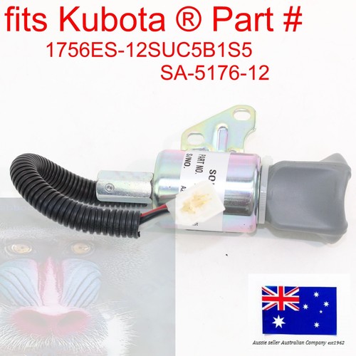 fits Kubota Fuel ShutOff Solenoid Flame Out Stop 17520-60013 FSS0003 ...