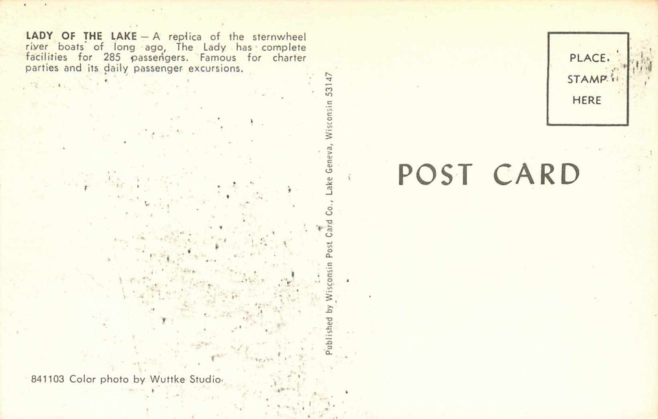 Postcard Wisconsin Lady of the Lake Unposted | eBay