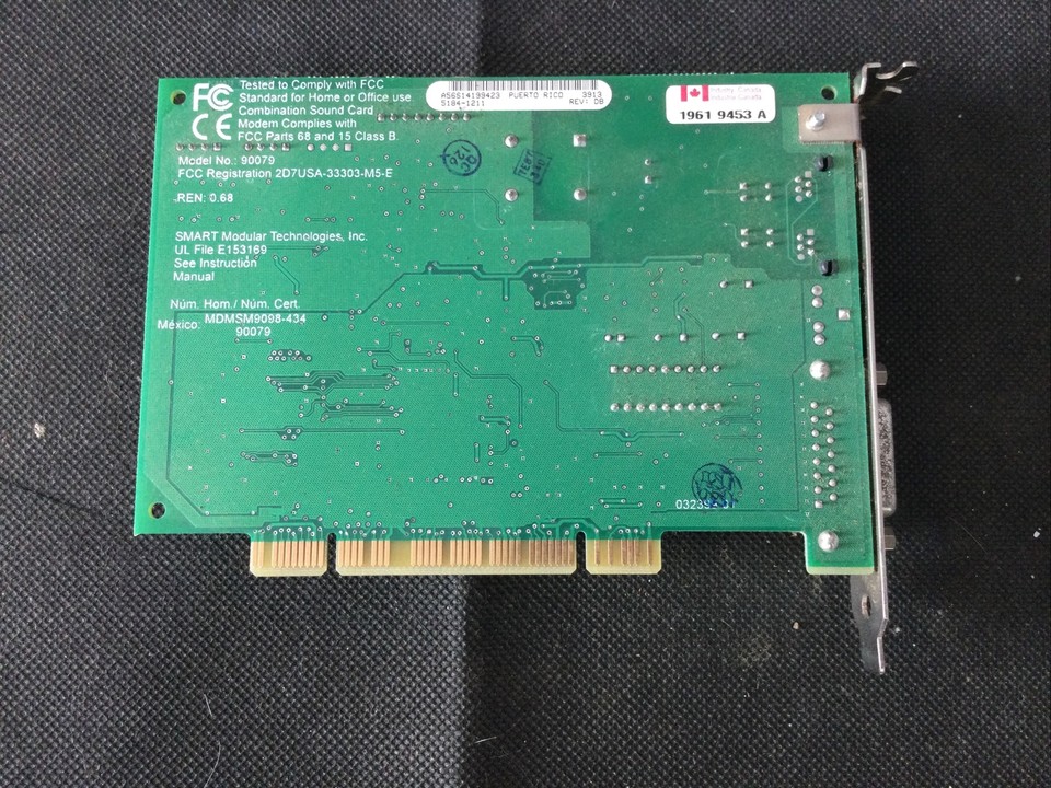 Smart Modular Technologies | 90079 | PCI Combo Sound Card & Modem 5184 ...