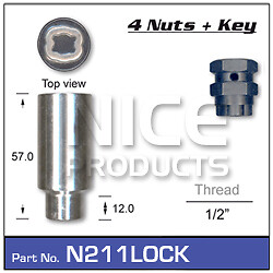 NICE PRODUCTS Lock Nuts (set of 4) N211LOCK N211LOCK | eBay Australia