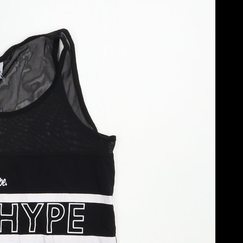 Hype Womens Black Polyester Blend Tank Size 8 Scoop Neck | eBay UK