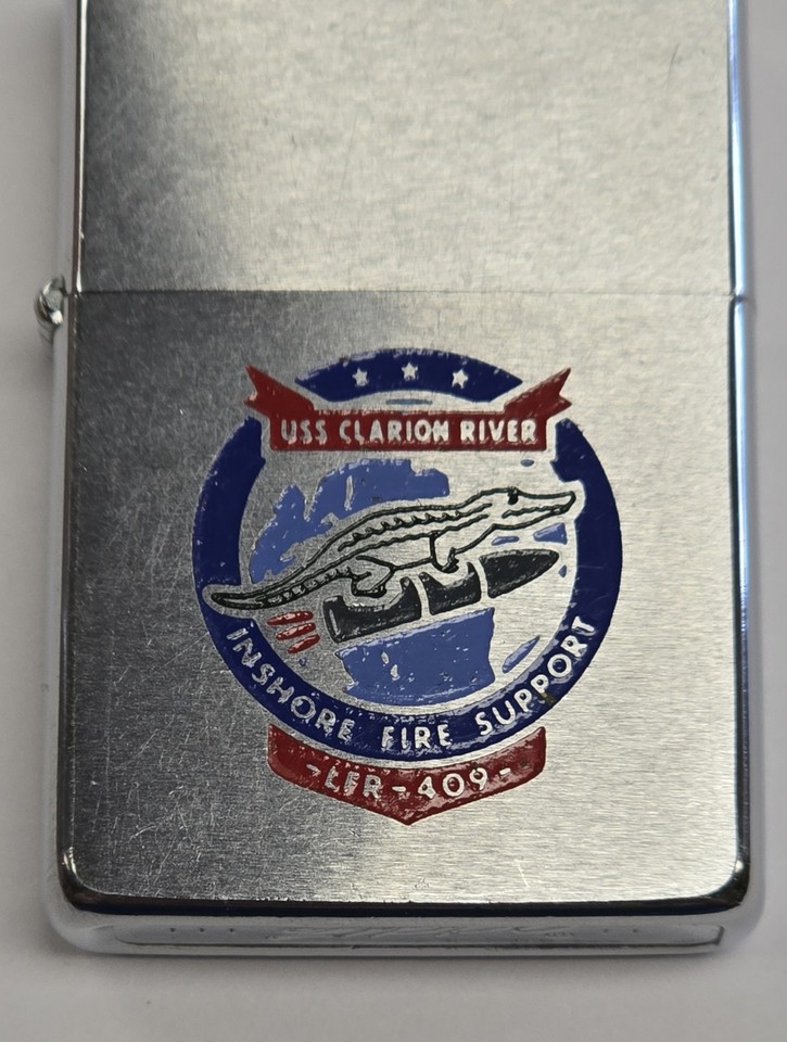 Vtg Zippo Lighter USS Clarion River LFP 409 Fire Support Military ...