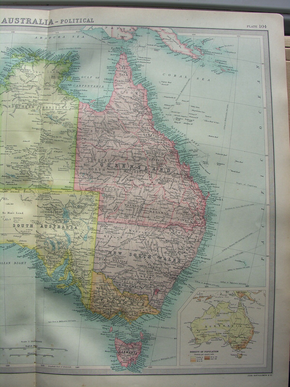 1920 MAP OF AUSTRALIA Political Population | Grelly UK