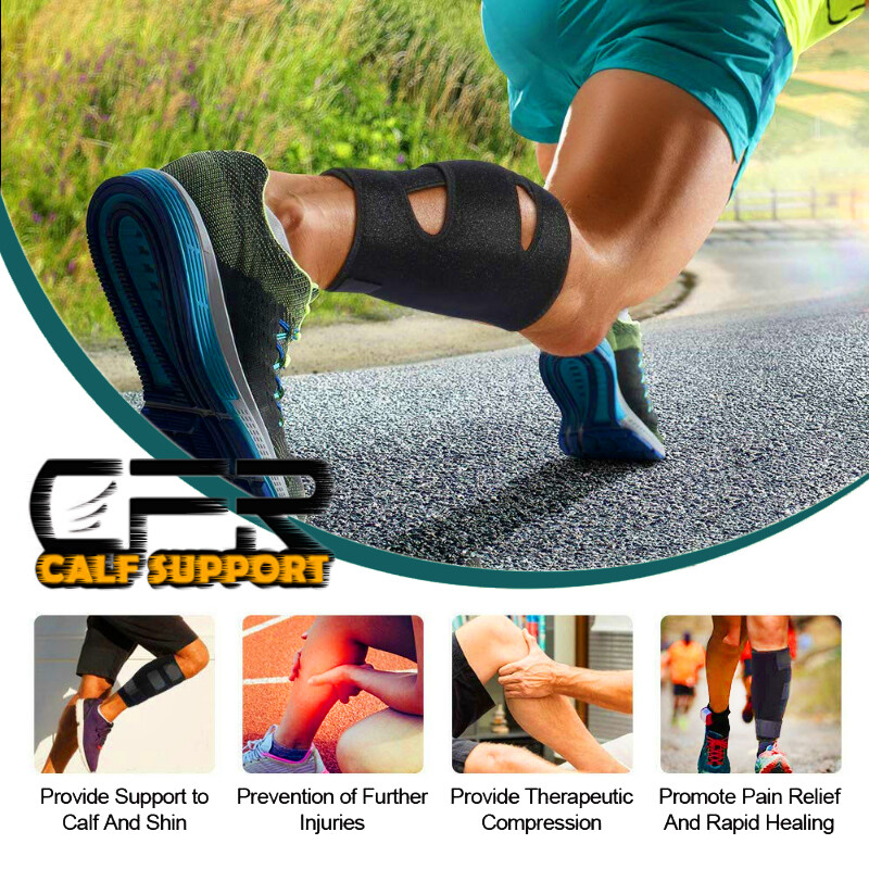 Calf Leg Support Shin Splint Guard Compression Sleeve Wrap Men Women ...