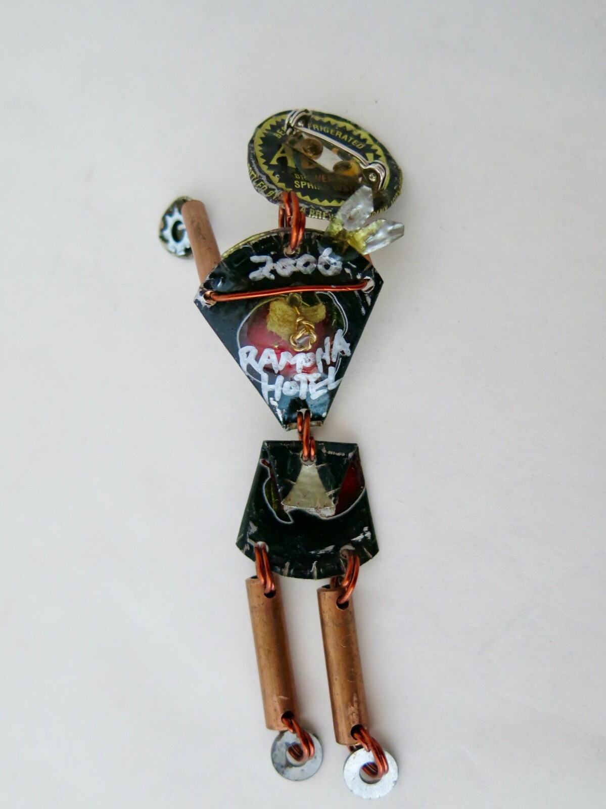 BOTTLE CAP JEWELRY FOLK ART RAMONA HOTEL JOHNNY CASH PIN BROOCH 2006 | eBay