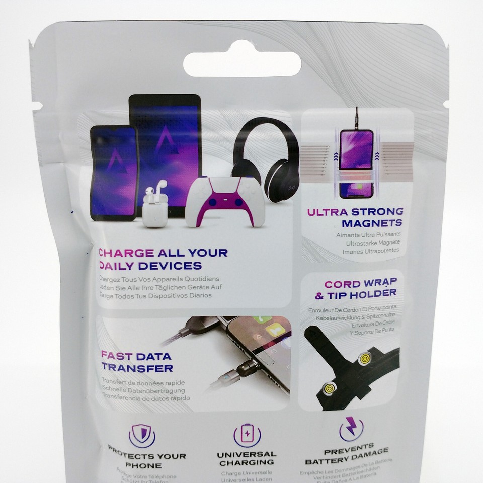 Statik 360 Magnetic Charging Cable 6FT/1.8M - 3 in 1 Smart Rotating ...