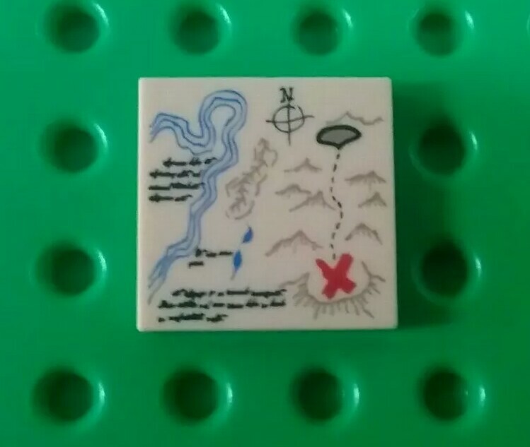 *NEW* Lego Treasure Map 2x2 Stud Tile Tan River X Plate Minifigs Figs x ...