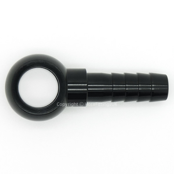 M14 METRIC 14mm BLACK BANJO EYE to 5/16 3/8 8mm 9mm Push Barb Tail Hose ...