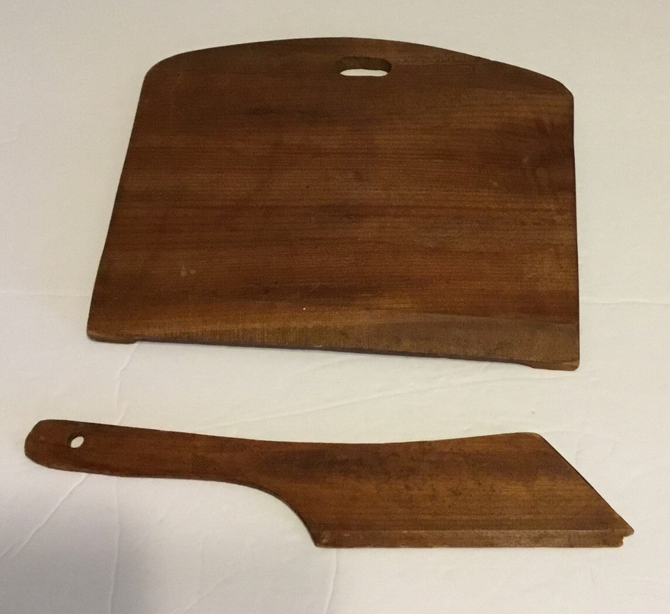 Vintage Wooden Silent Butler & Scraper Crumb Tray Carved Handpainted | eBay