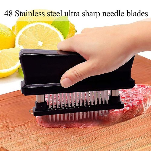 Meat Tenderizer Tool with 48 Stainless Steel Ultra Sharp Needle Blade ...