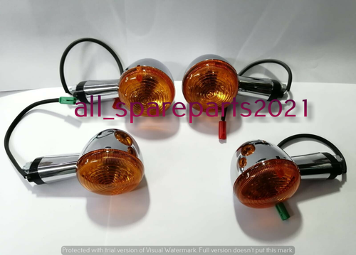4X Indicator Turn Signal Light Chrome Body Fit For Royal Enfield Meteor ...