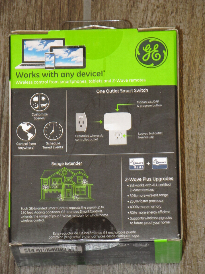 NEW GE Smart Switch Plug-In Z-Wave PLUS Outlet 28169 ZW4103 30878281690 ...