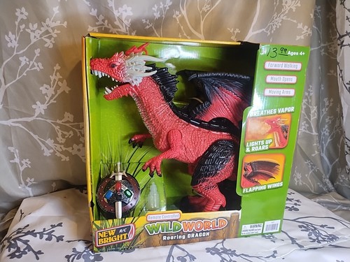 Remote Control Wild World Roaring Dragon Walks Flaps Wings Vapor Lights ...
