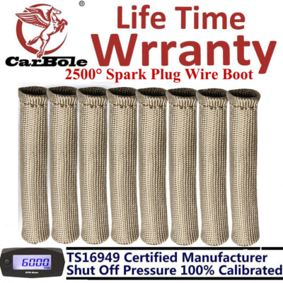 2500° Titanium Spark Plug Wire Boots Heat Shield Protector Sleeve Cover ...