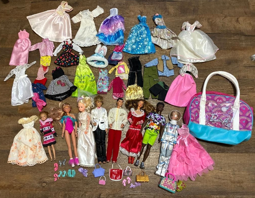 Lot Of 8 VTG Barbie Ken Mattel Disney Creata DollS, 50+ Clothes ...