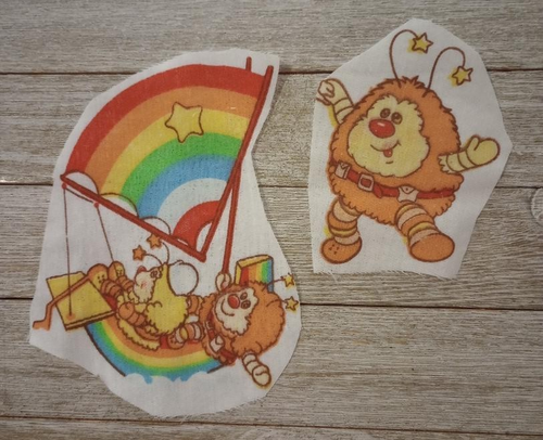 rainbow brite sprite boat fun fabric scrap 2 piece 5.5 by 4.5 inch | eBay