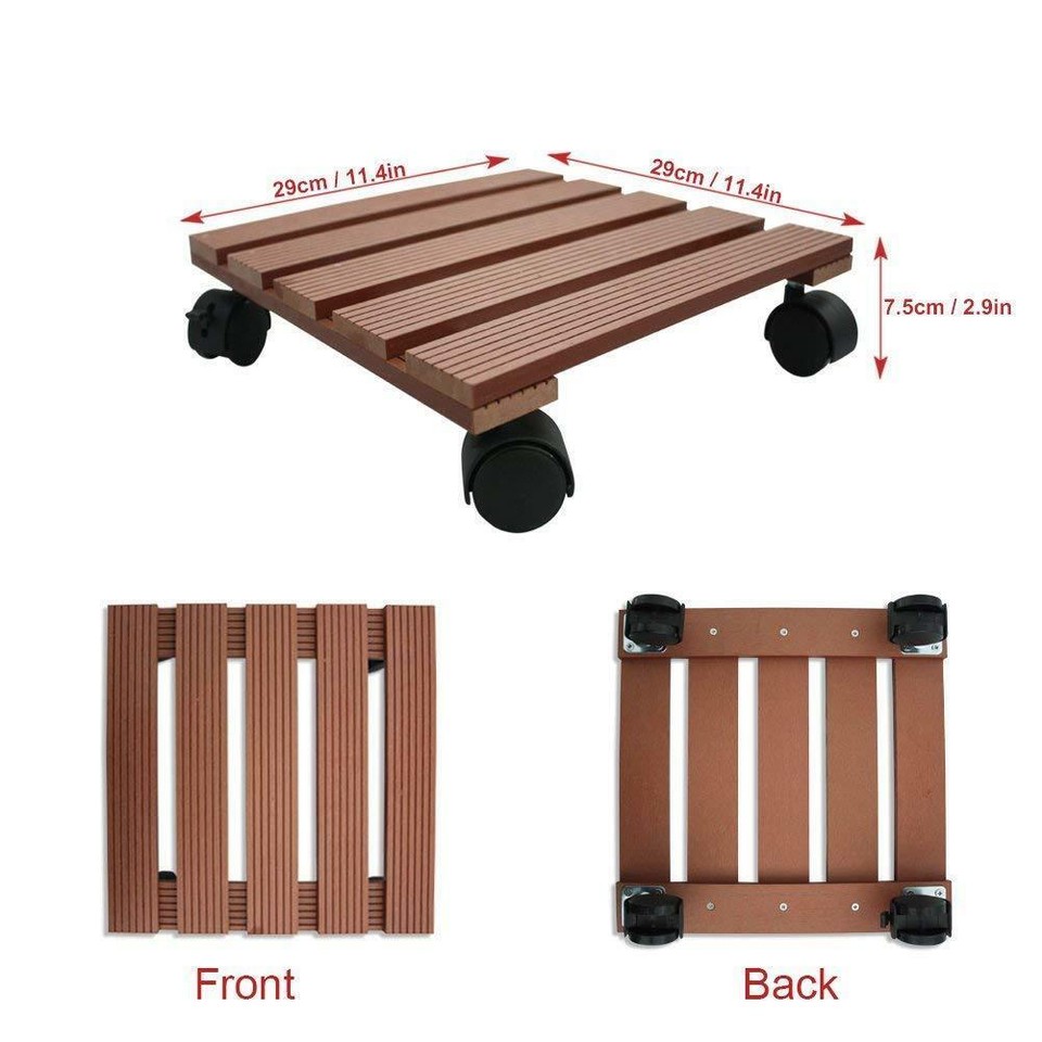 Movable Flower Stand with Wheel Plant Planter Trolley Rolling Home ...