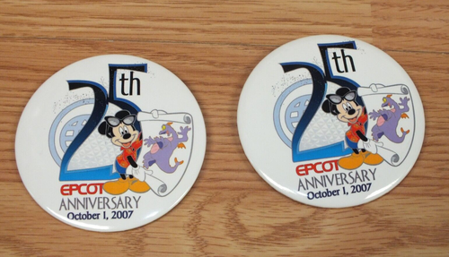 Lot of 2 Disney Epcot 25th Anniversary October 1, 2007 Collectible ...