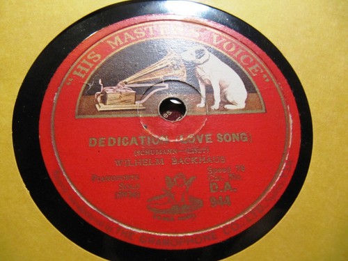 1928 Wilhelm BACKHAUS PIANO Schumann Dedication Mozart Don Giovanni HMV ...