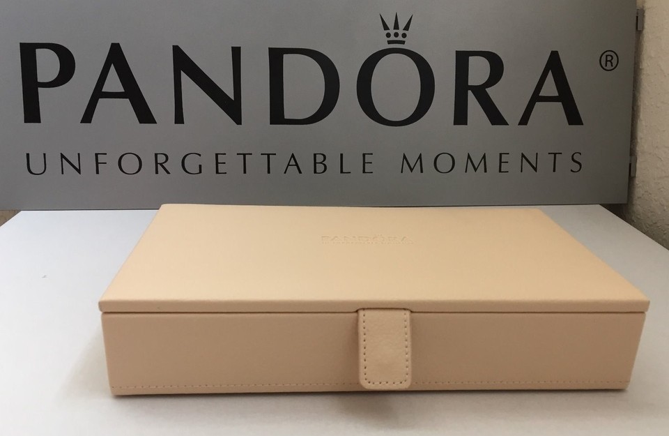 100% Authentic Pandora Leather Jewelry Box w/ Mirror, and 2 Pandora ...