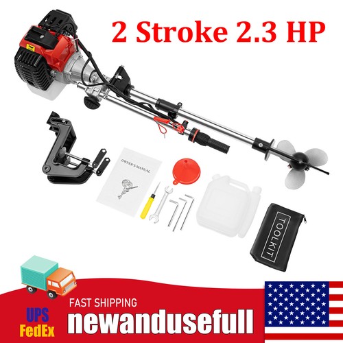 2.3HP 2-Stroke Outboard Motor Fishing Boat Engine w/Air Cooling System ...