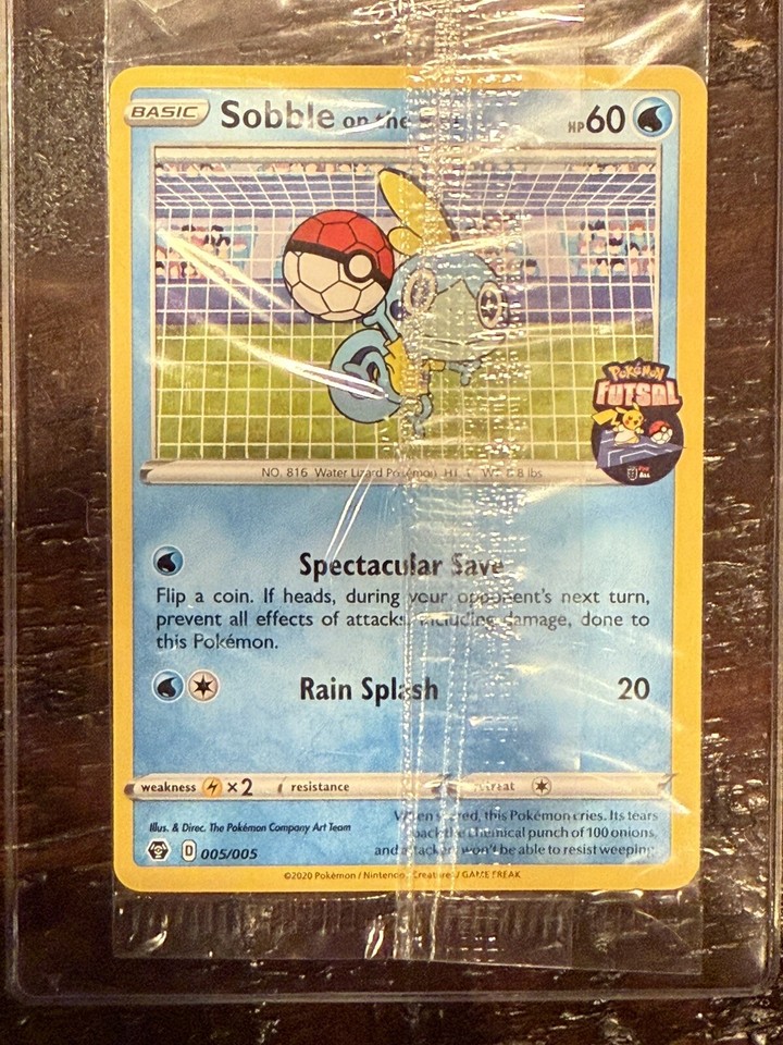 SEALED 🌊 Sobble On The Ball 005/005 Futsal Soccer UK English Promo ...