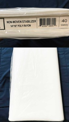 Non-Woven Stabilizer 14" x 40 Yards Poly/Rayon For Embroidery | eBay
