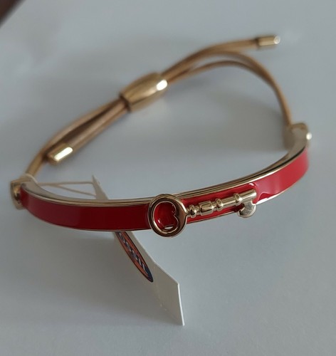 NEW FASHION FOSSIL LADIES KEY BANGLE CHARM BRACELET JEWELRY RED COLOR ...