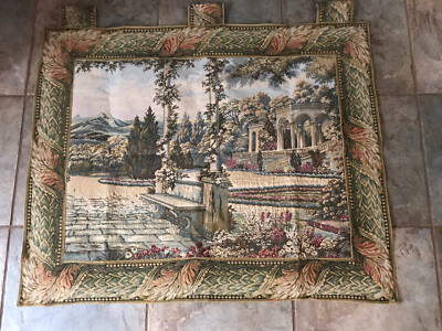 European Woven Tapestry Lined Roman Scene 3’4”x 3’ Beautiful Detail. W ...