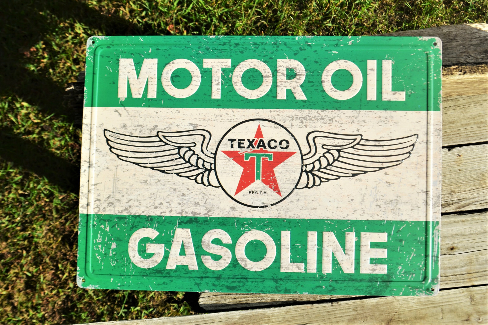 Texaco Wings Embossed Tin Metal Sign - Motor Oil & Gasoline - Aviation ...