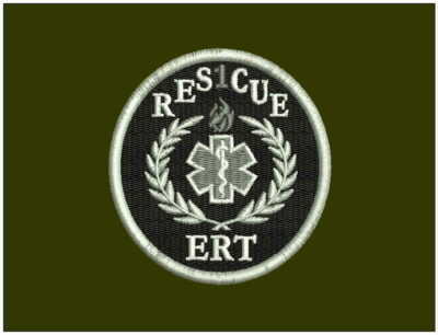 RES1CUE ERT EMBROIDERY PATCHE 3 1/4 X 3 1/4 SEW ON BLK/WHITE/SILVER | eBay