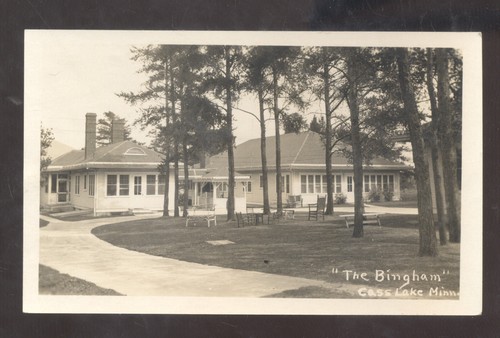 RPPC CASS LAKE MINNESOTA THE BINGHAM RESORT VINTAGE REAL PHOTO POSTCARD ...