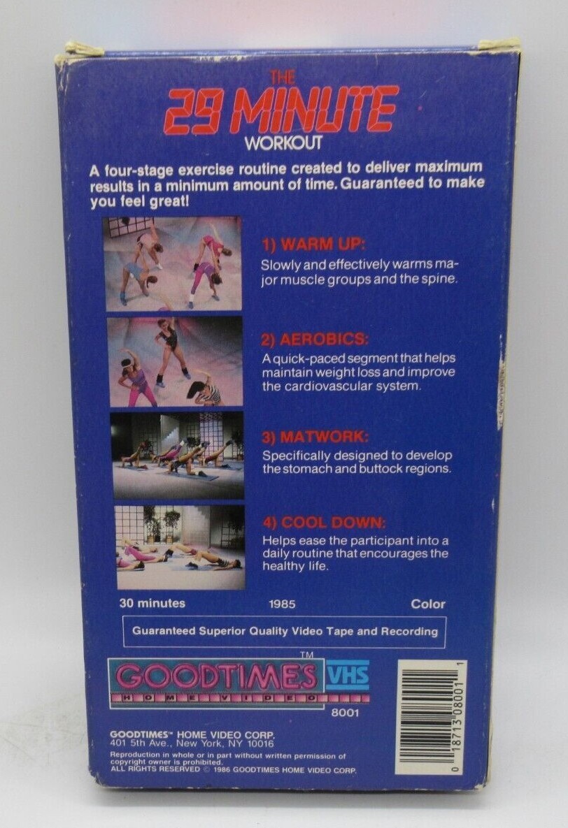 THE 29 MINUTE WORKOUT VHS VIDEO, 4-STAGE EXERCISE ROUTINE FEAT. MISS ...