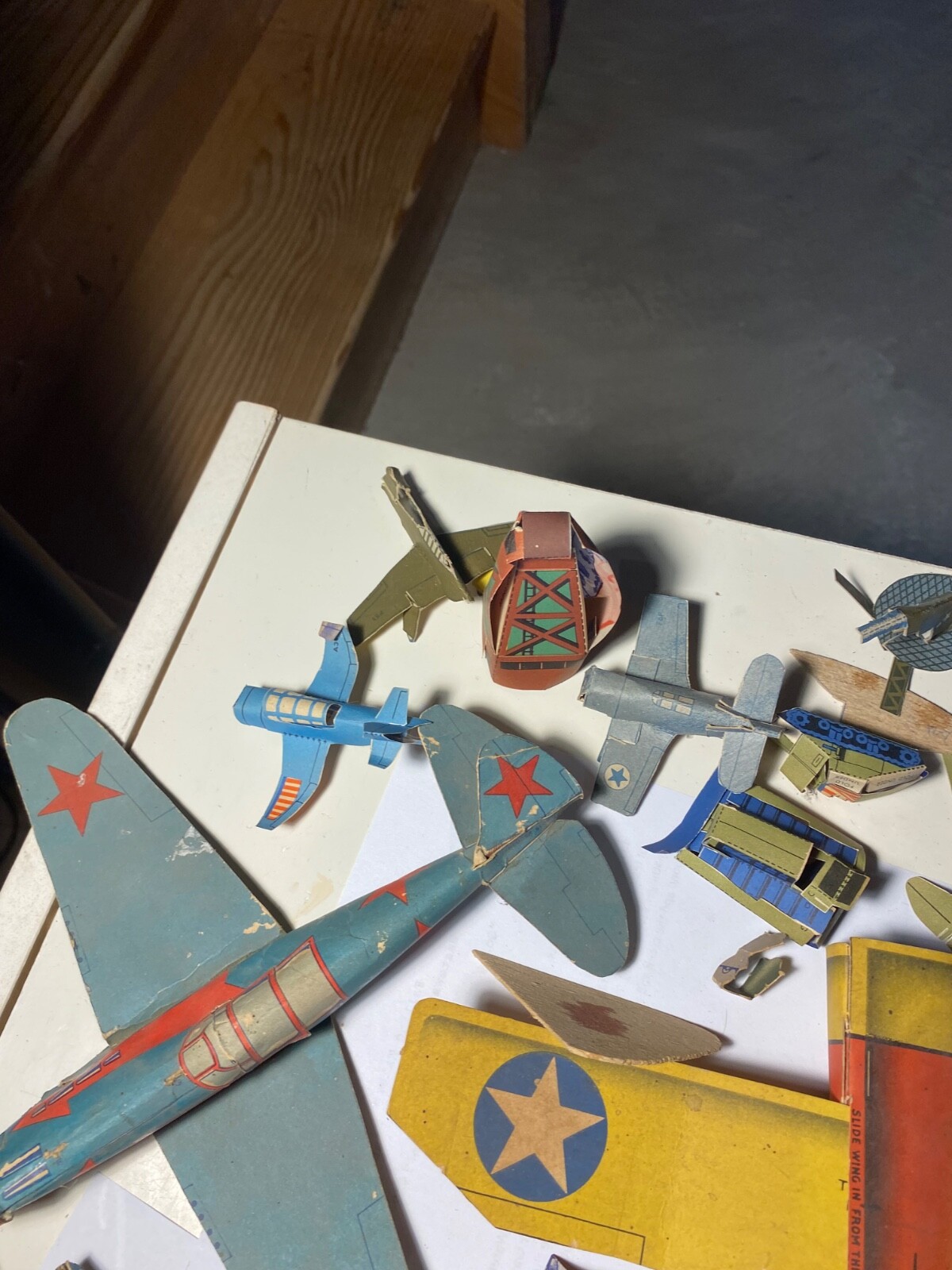 X84 Vtg Lot of WW2 Military Paper & Cardboard Cutouts Planes Subs Ships ...