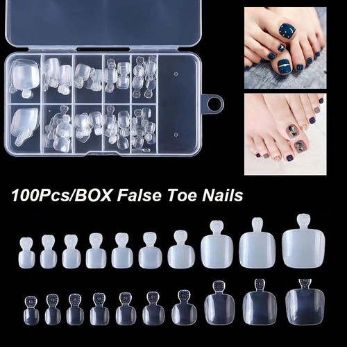 Full Coverage Nail Art Foot Tips False Toe Nails Toe NailsTips Toenail ...