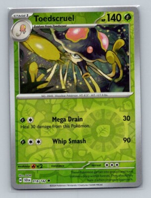 1x Toedscruel [Reverse Holo] #18 Pokemon Stellar Crown - Pokemon NM ...