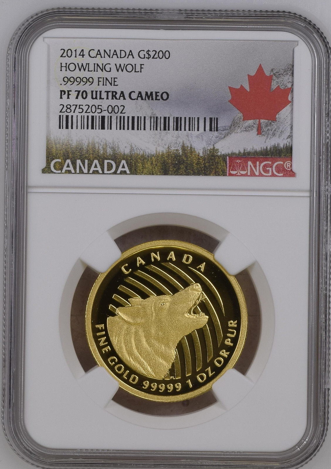 2014 $200 Howling Wolf - Pure Gold Coin, FREE SHIPPING | eBay