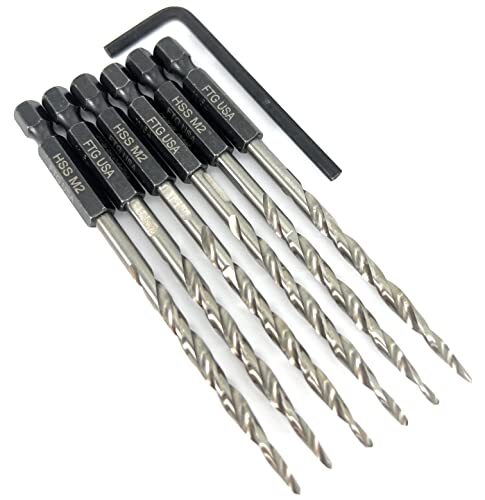 FTG USA Replacement Tapered Countersink Drill Bit Set 6 Pc #10 3/16 ...