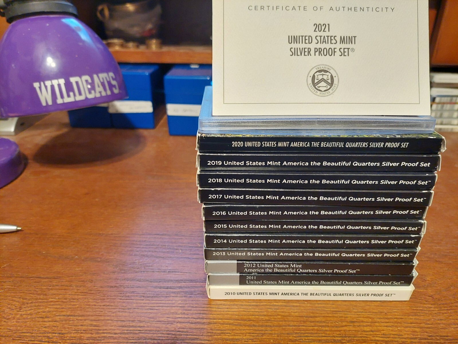 2010-2020 Lot of ATB Silver Proof Quarters Sets + 2021 Crossing the ...