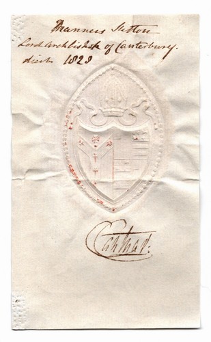 K-GB 1806 Ecclesiastical seal, Archbishop of Canterbury Charles Manners ...
