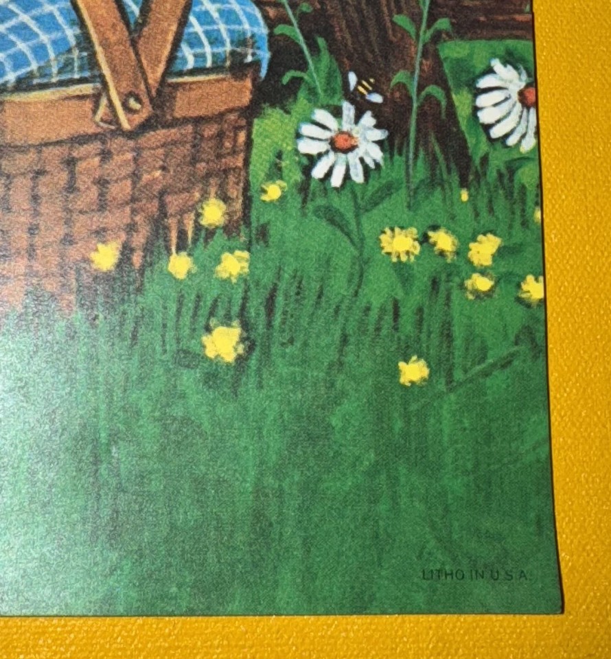 Vintage Lee Keane Big Eye Art Boy & Girl Summer 12” X 9” Stapco Litho ...