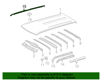 7555512161 Toyota Genuine 2008-2015 Scion xB Roof Drip Molding Right ...