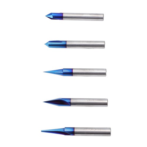 5x CNC Wood Carving Router Bit 1/4 Inch Shank 15 20 30 60 90 Degree ...