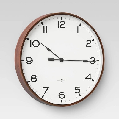 16" Thin Frame Wall Clock Red/Brown - Threshold | eBay