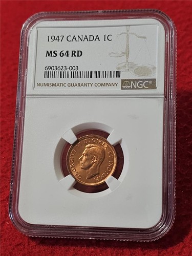 Canada 1947 King George VI Small Cent NGC MS 64RD #MF-T6343 | eBay